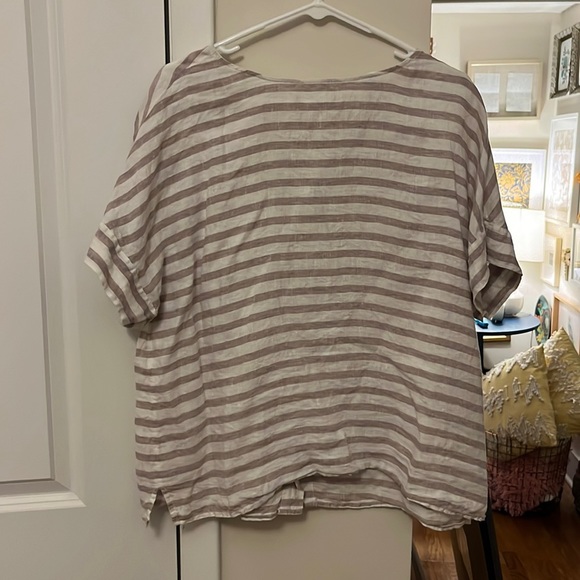 Sigrid Olsen | Tops | Sigrid Olsen Striped Linen Shirt | Poshmark
